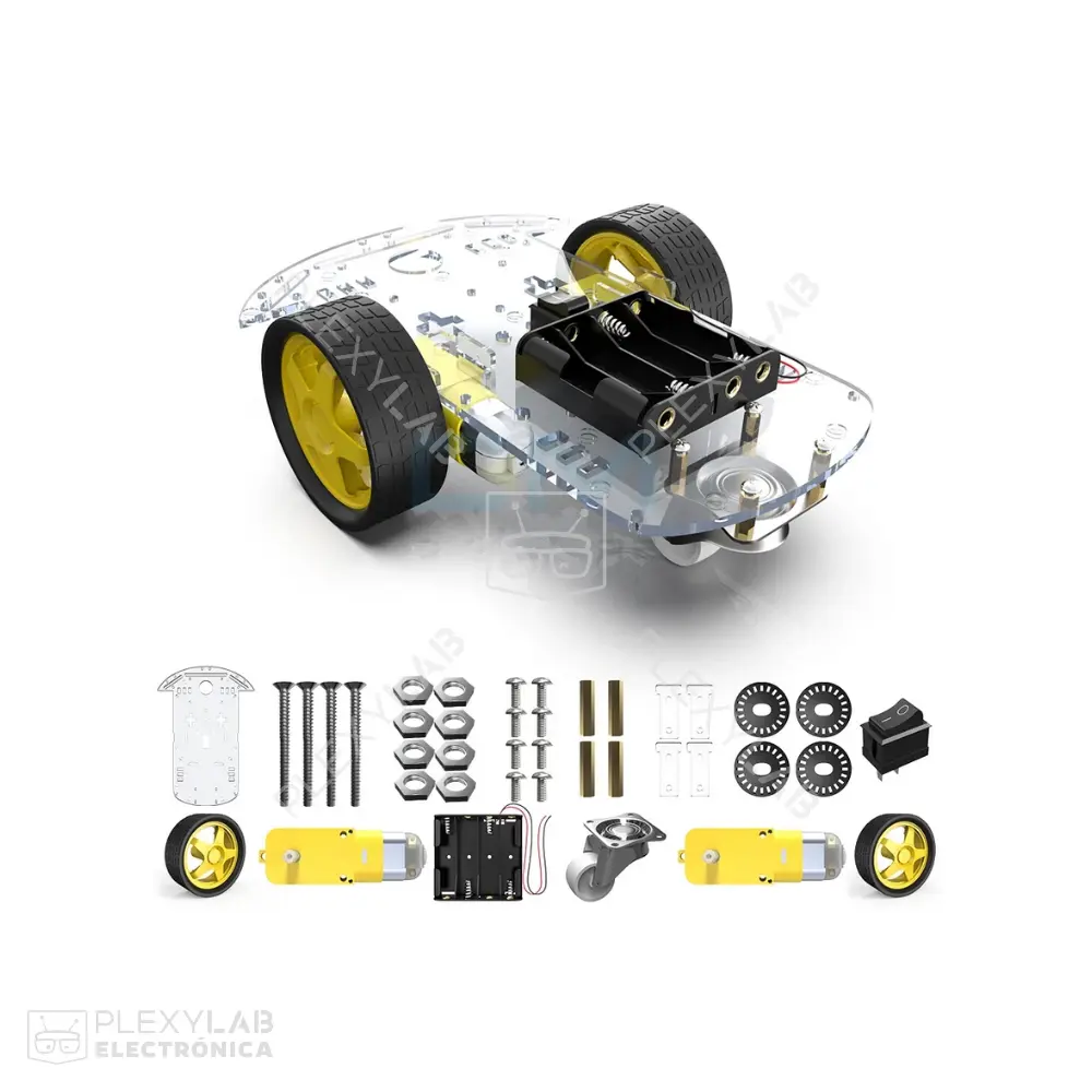Kit chasis 2WD carro seguidor de línea con 3 ruedas robot Arduino ...